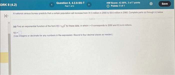 Solved (a) Find an exponential function of the form | Chegg.com