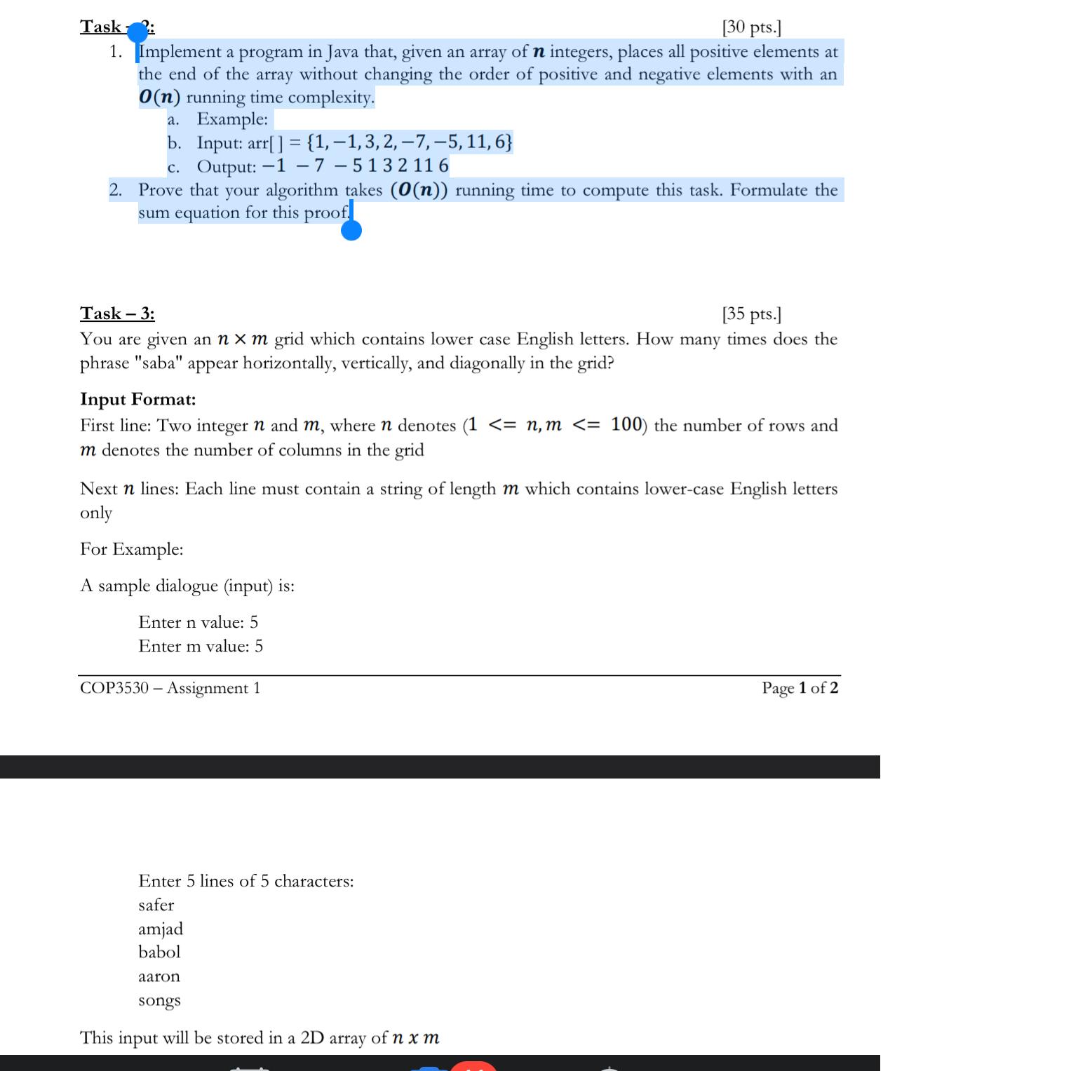 Solved Task 30 ﻿pts Implement A Program In Java That Given