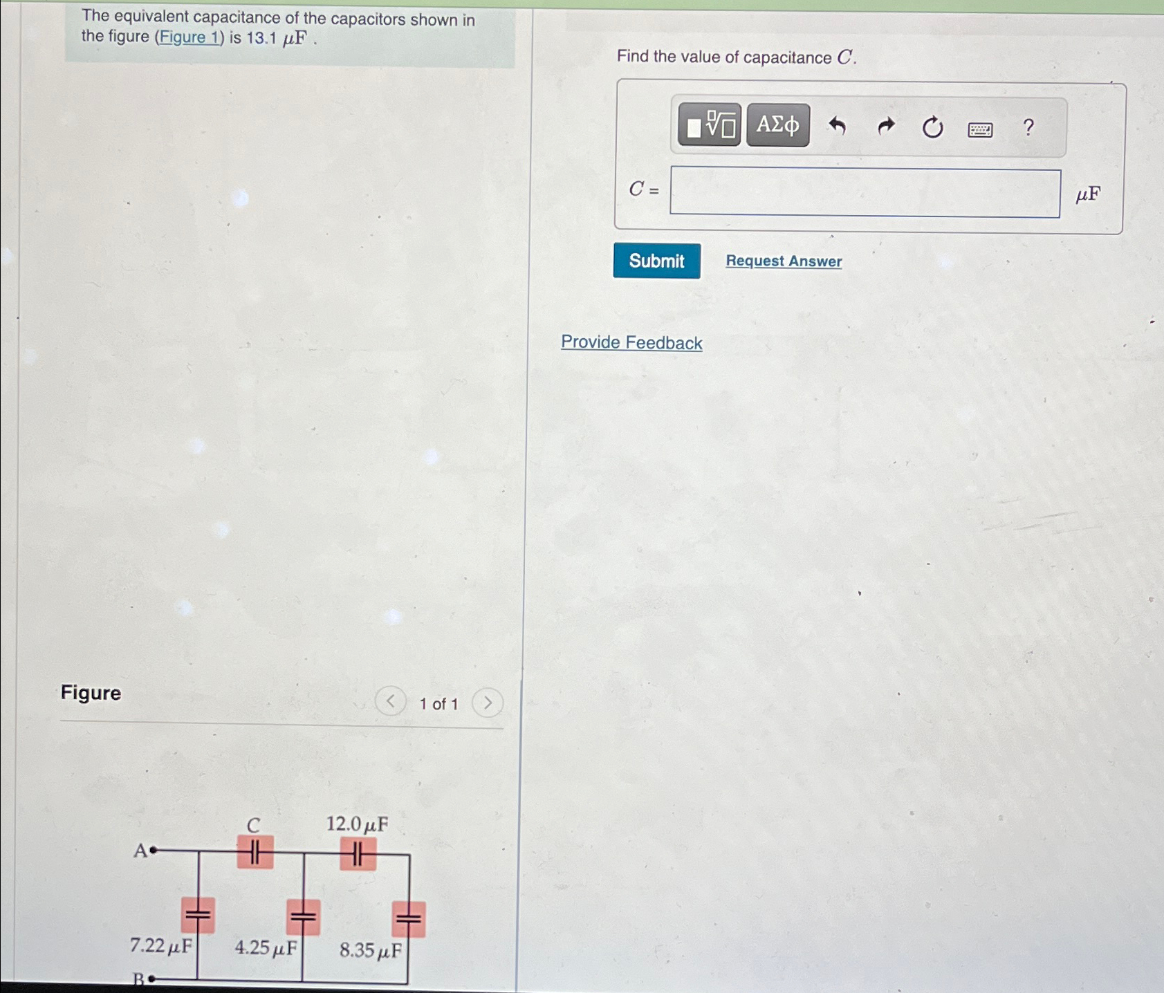 Solved The equivalent capacitance of the capacitors shown in | Chegg.com