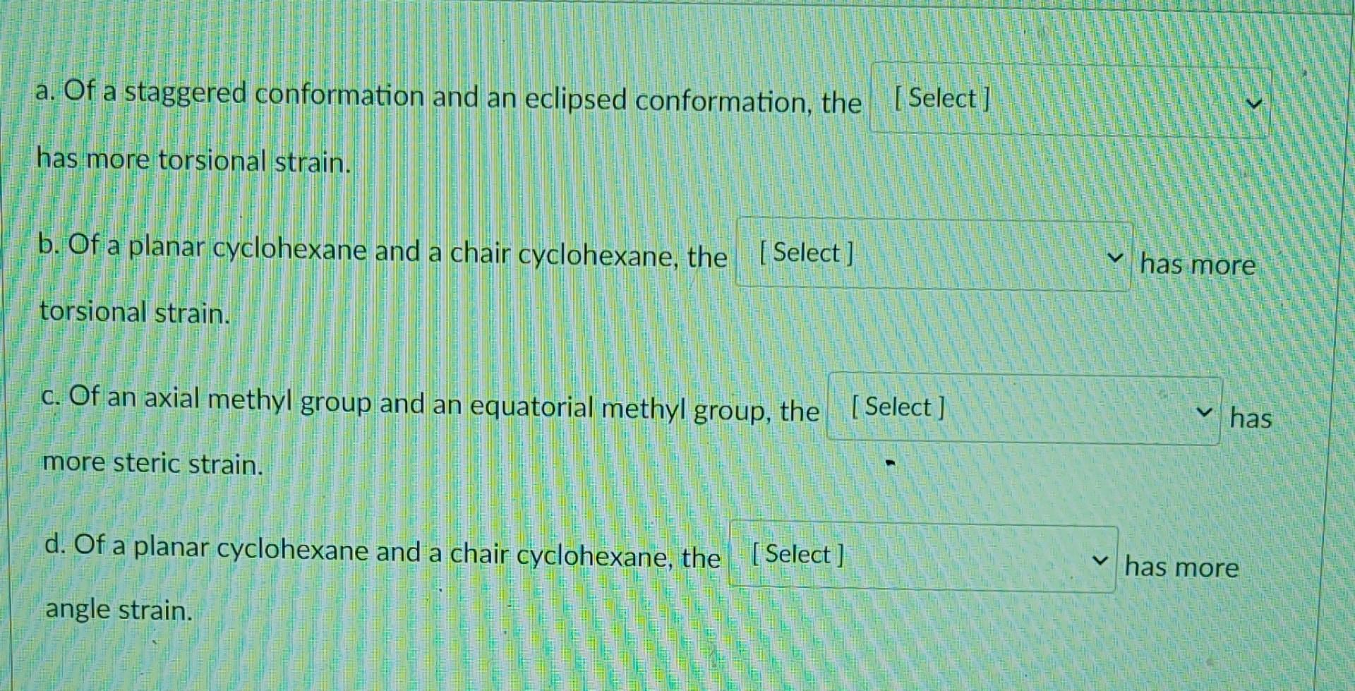 Solved A. of a staggered confirmation and an eclipsed | Chegg.com