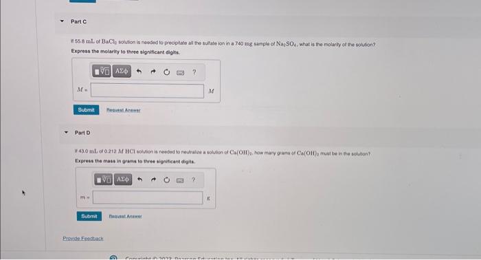 Solved Part A How many milliliters of 0.115 M HCl are needed | Chegg.com