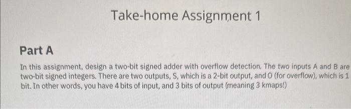 Solved Take-home Assignment 1 Part A In this assignment, | Chegg.com