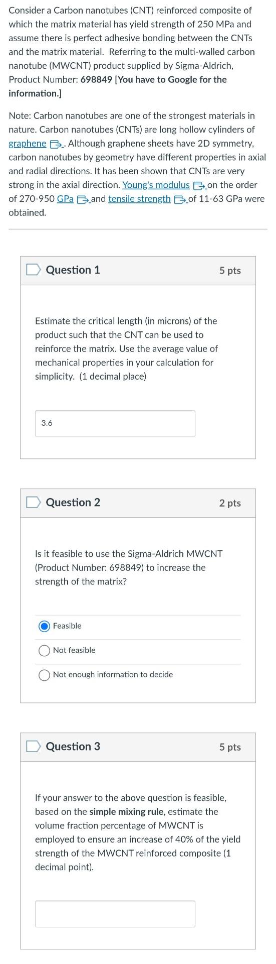 Solved Consider a Carbon nanotubes (CNT) reinforced | Chegg.com