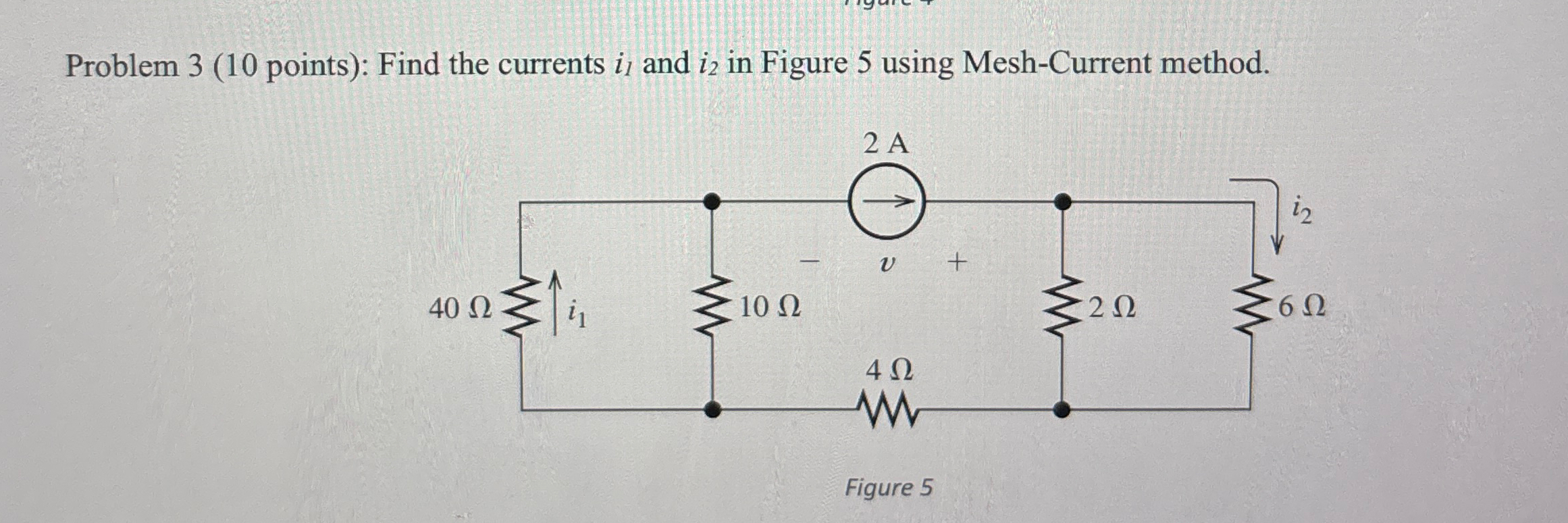 Solved Problem 3 (10 ﻿points): Find the currents i1 ﻿and i2 | Chegg.com