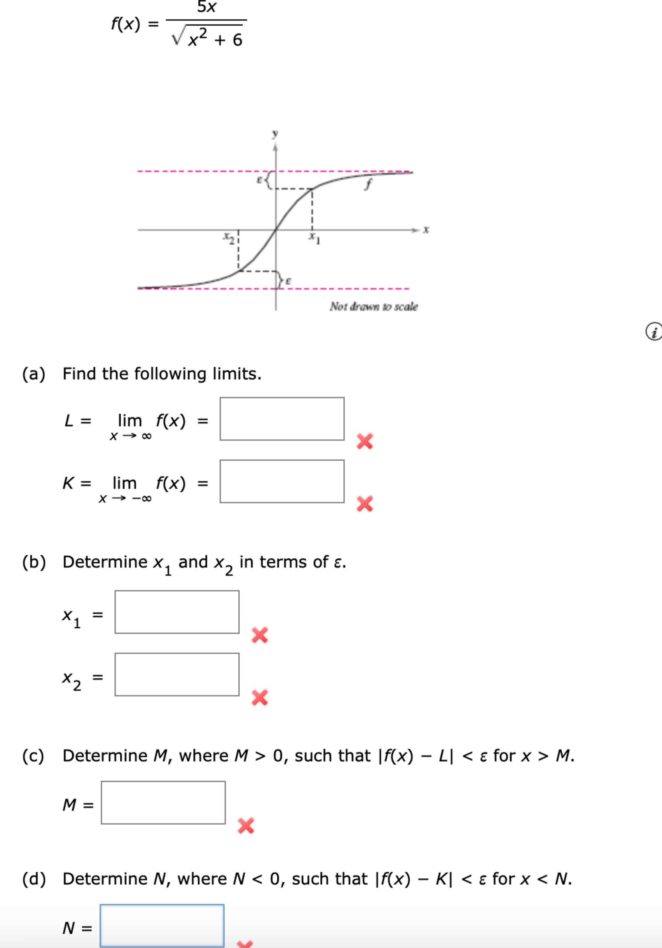 Solved f(x)=5xx2+62(a) ﻿Find the following | Chegg.com