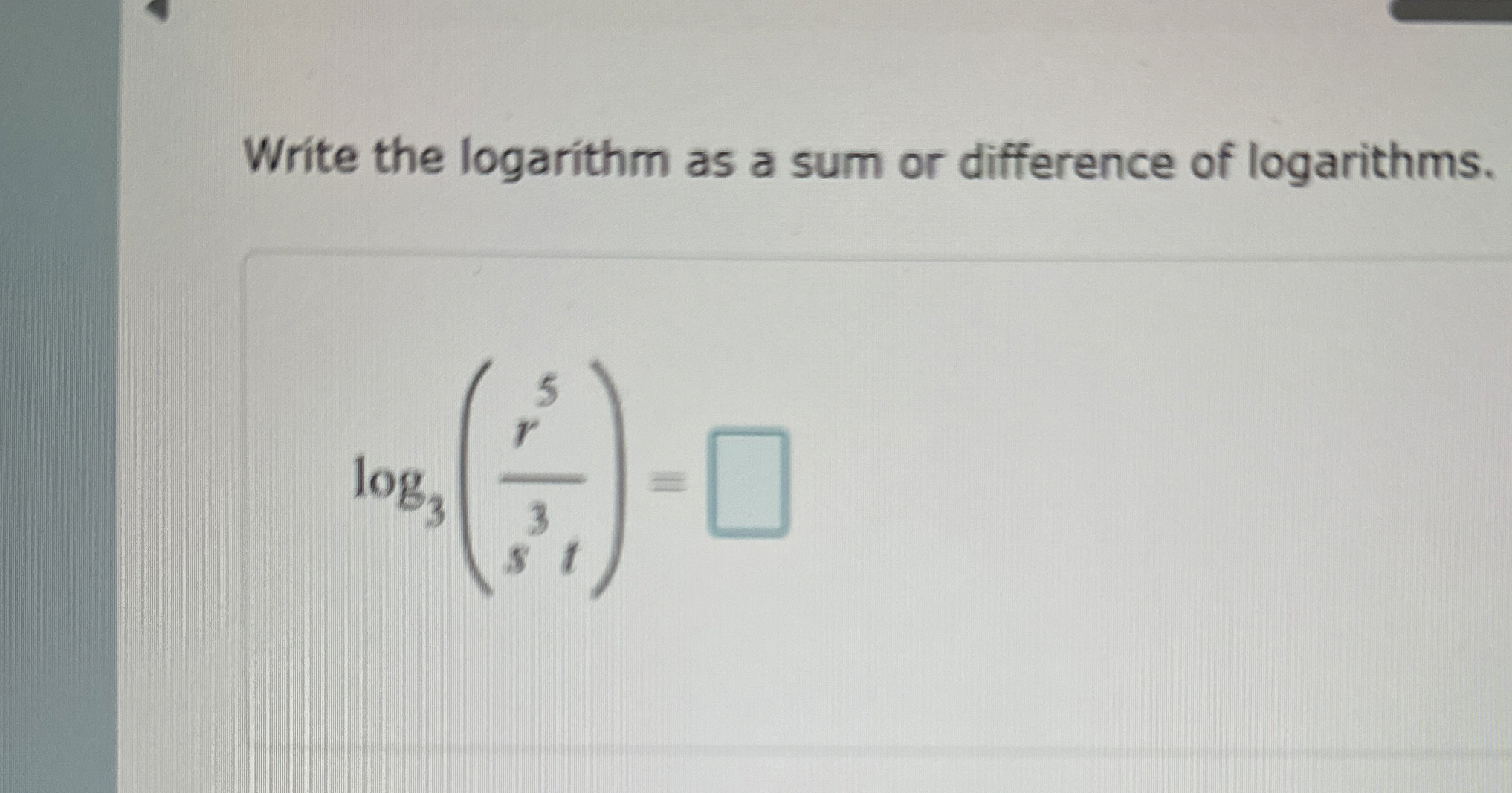 Solved Write the logarithm as a sum or difference of | Chegg.com
