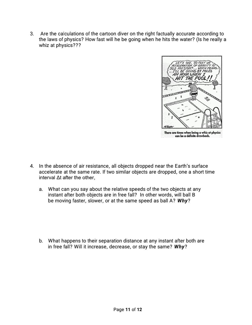Solved Physics 2020 Lab 03 S Acceleration and Free Fall | Chegg.com