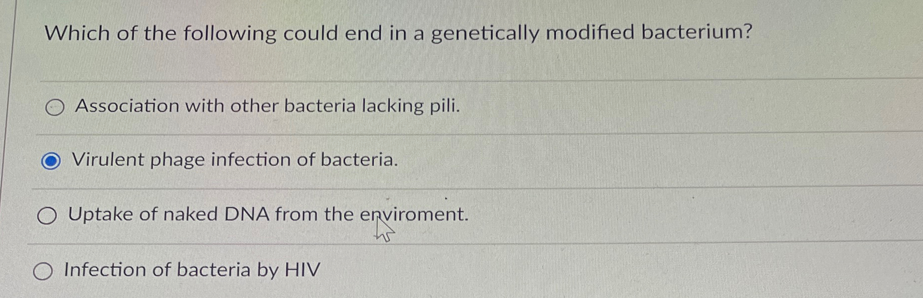 Solved Which of the following could end in a genetically | Chegg.com