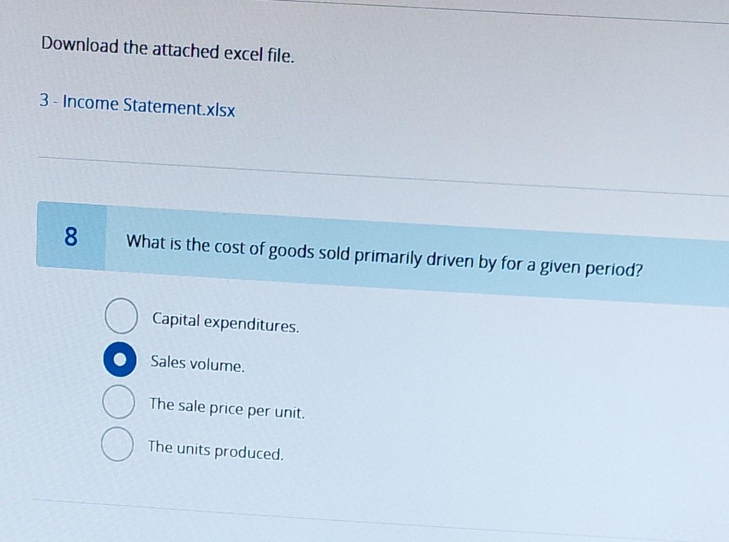 Solved Download the attached excel file. 3- Income | Chegg.com