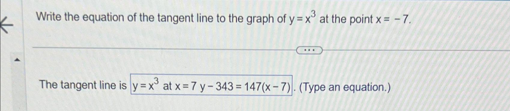 Solved Write the equation of the tangent line to the graph | Chegg.com