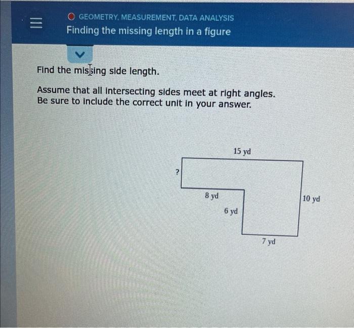Solved = O GEOMETRY, MEASUREMENT, DATA ANALYSIS Finding the | Chegg.com