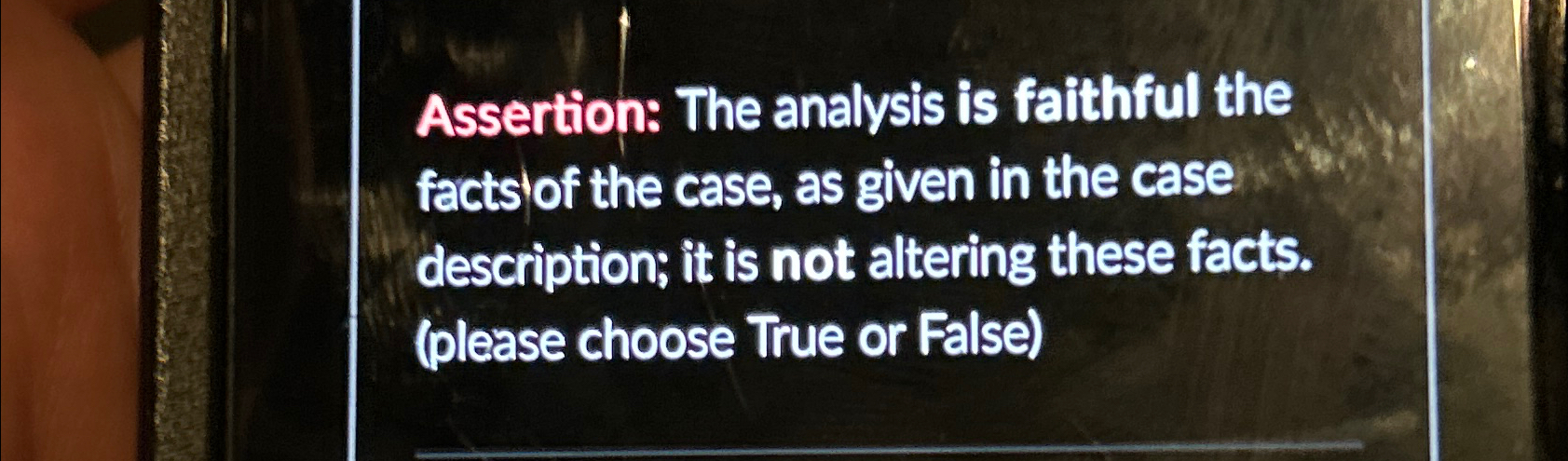 Solved Assertion: The analysis is faithful the facts of the | Chegg.com