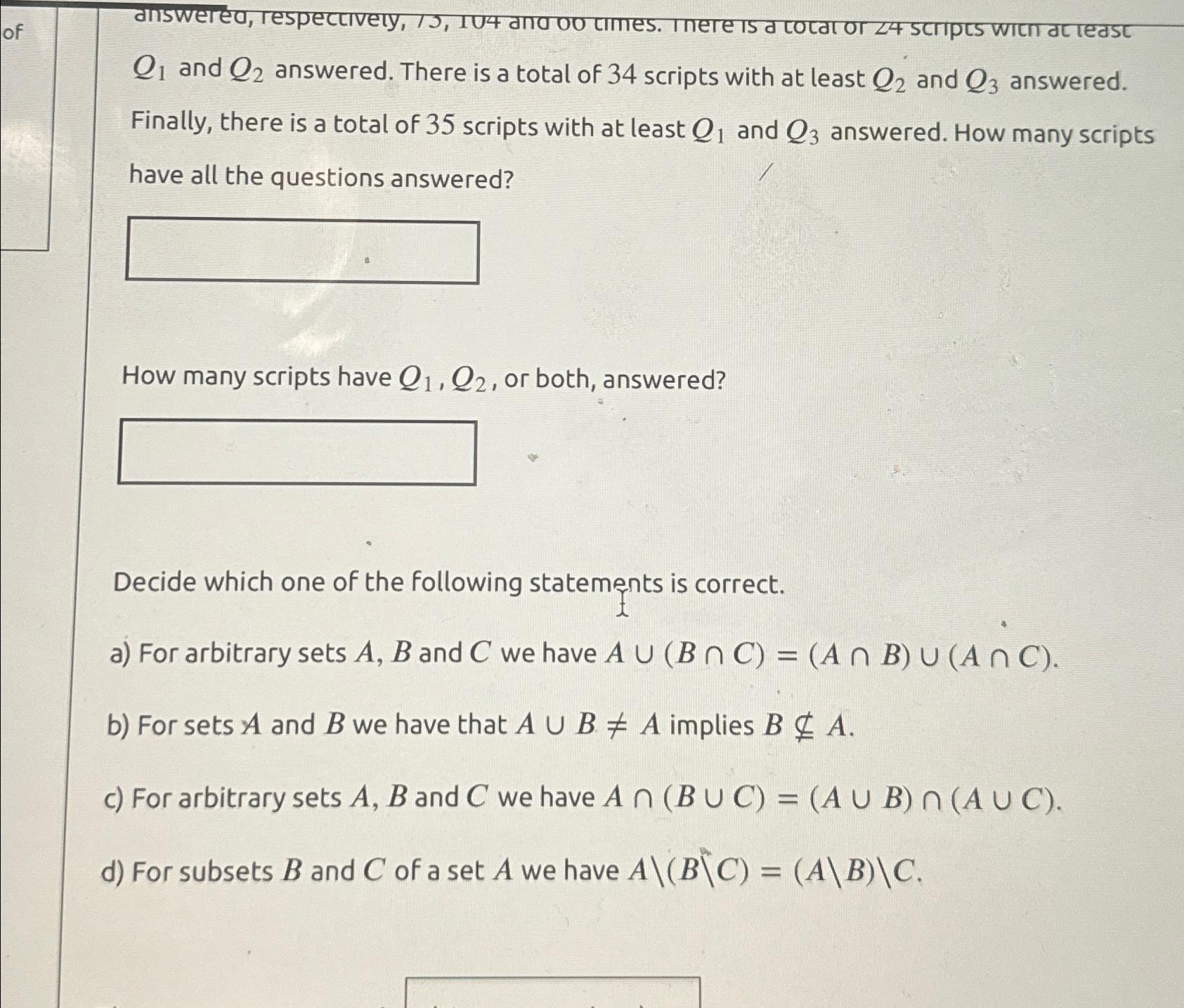 Solved The week after the Maths exam the teacher has a total | Chegg.com