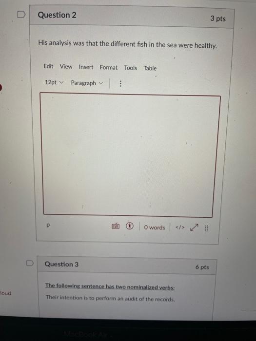 Identify and correct the nominalized verb in each of | Chegg.com