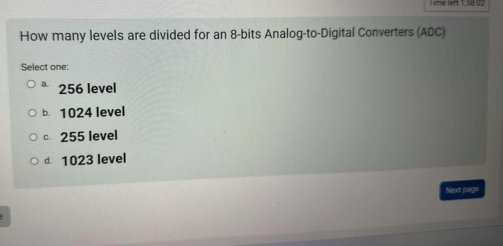 Solved How many levels are divided for an 8-bits | Chegg.com