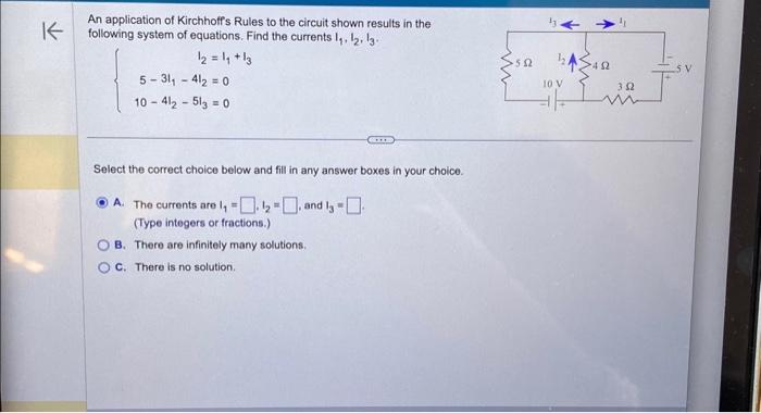 Solved An application of Kirchhoff's Rules to the circuit | Chegg.com