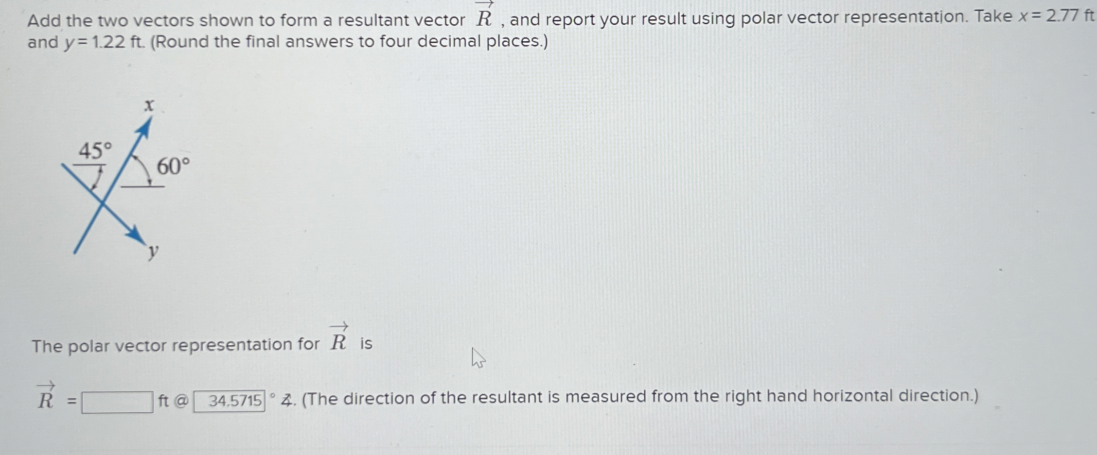 Solved Add the two vectors shown to form a resultant vector | Chegg.com