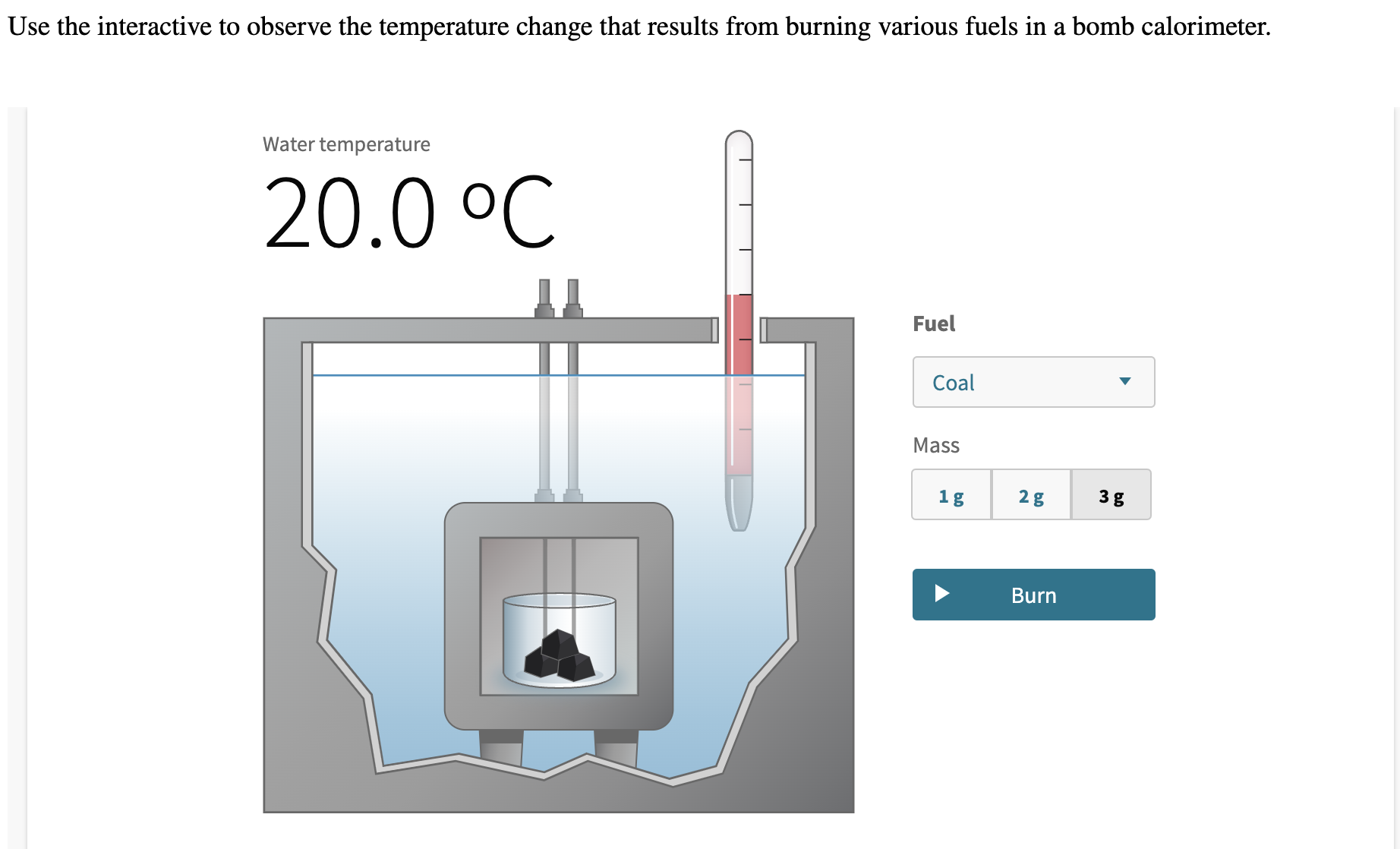 Use the interactive to observe the temperature change | Chegg.com