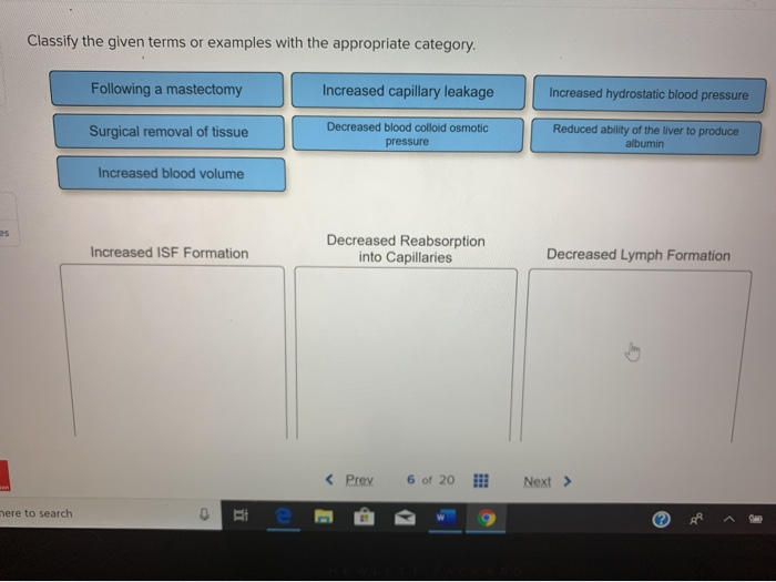 Solved Classify the given terms or examples with the | Chegg.com