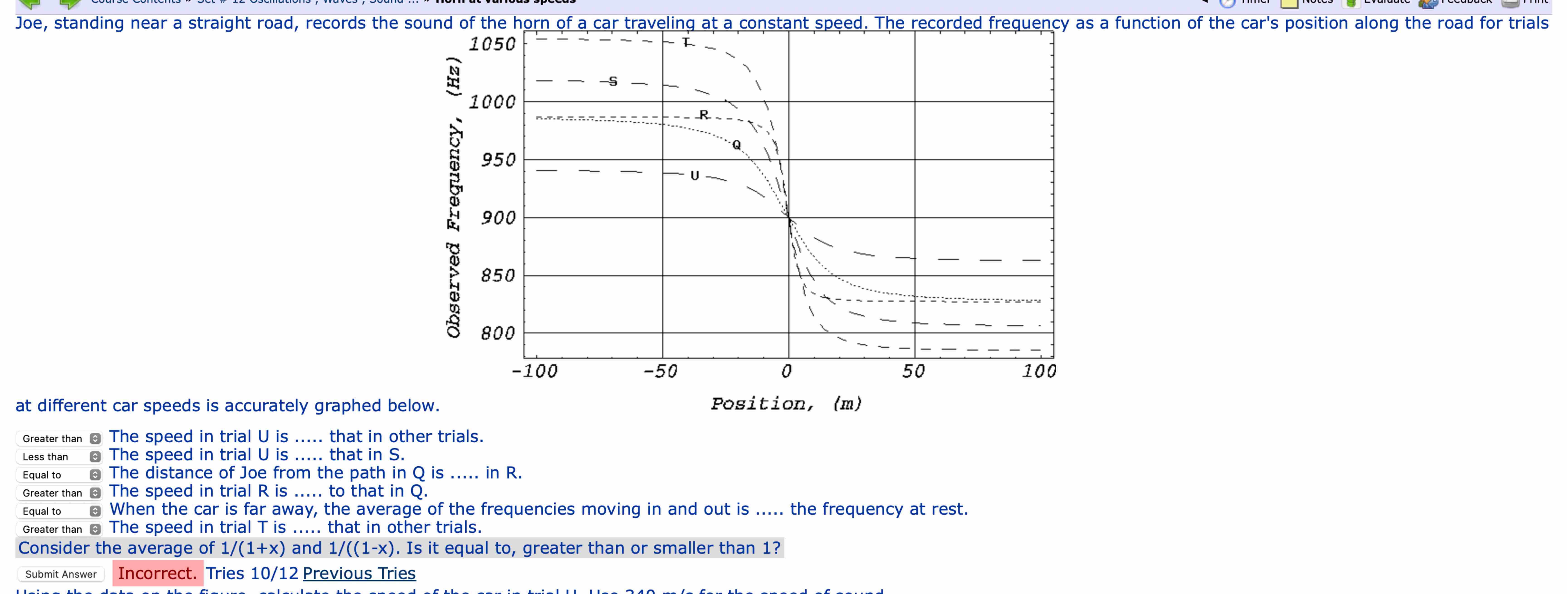 Solved The answer options for each is greater than, less | Chegg.com