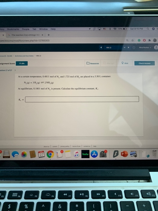Solved tory Bookmarks People Tab Window Help Sat 8:15 PM The | Chegg.com