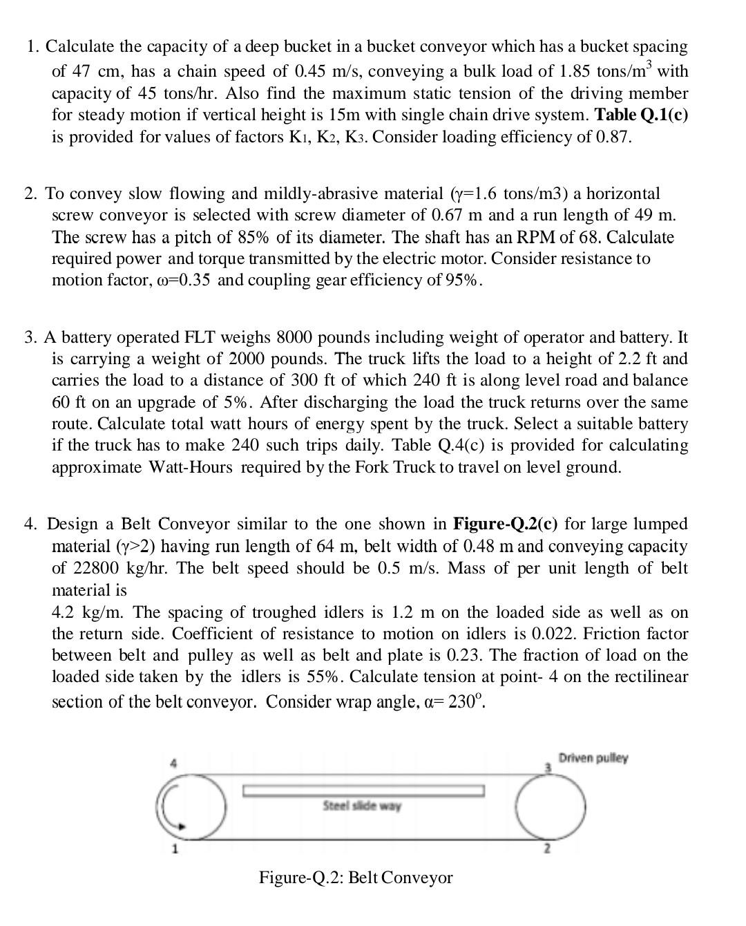 Solved 1. Calculate the capacity of a deep bucket in a | Chegg.com