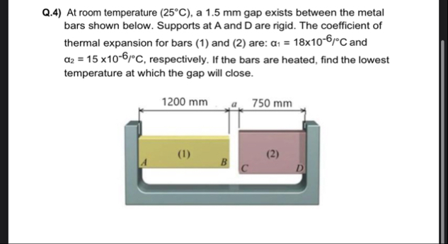 Solved Q.4) ﻿At room temperature (25°C), ﻿a 1.5 ﻿mm gap | Chegg.com