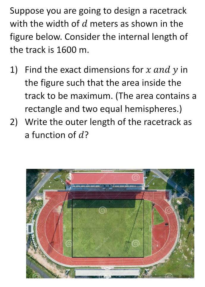Solved Suppose you are going to design a racetrack with the | Chegg.com
