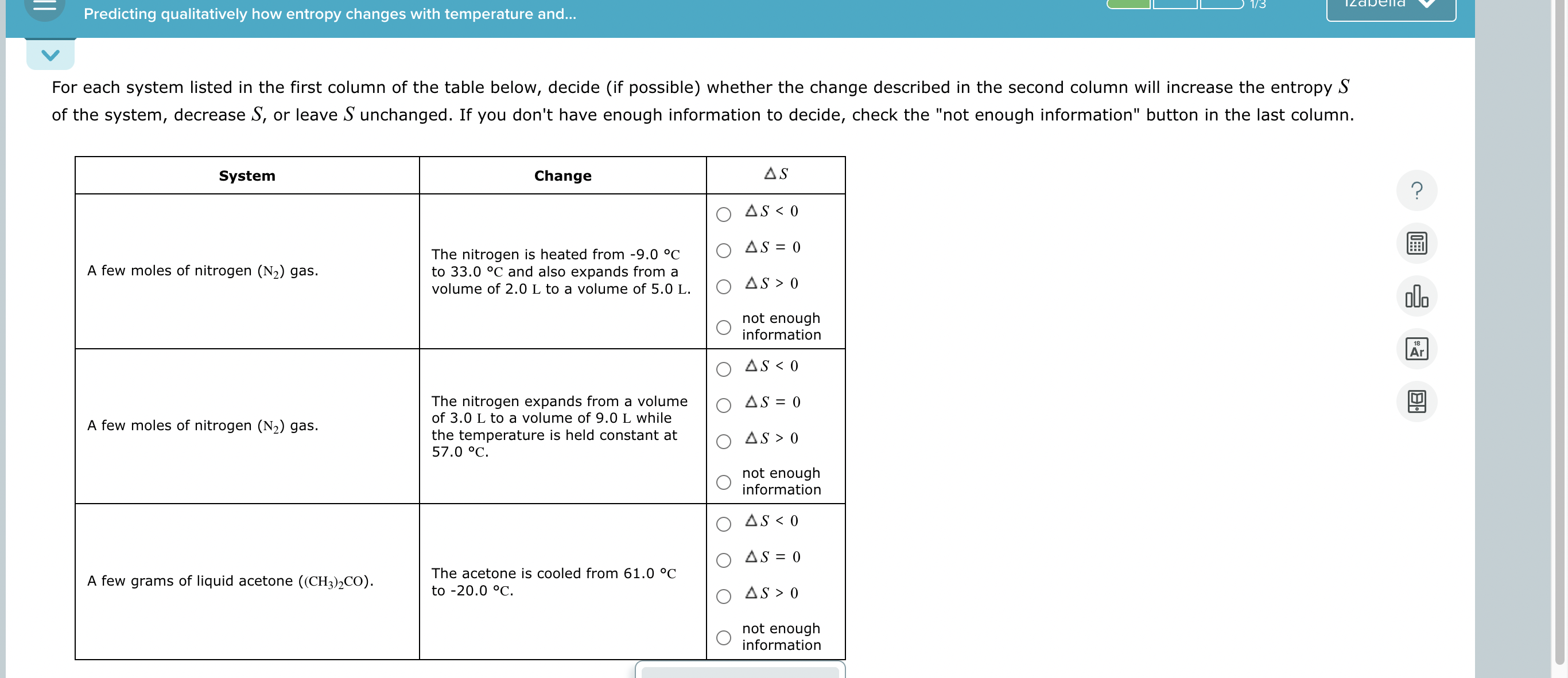 Solved For each system listed in the first column of the | Chegg.com