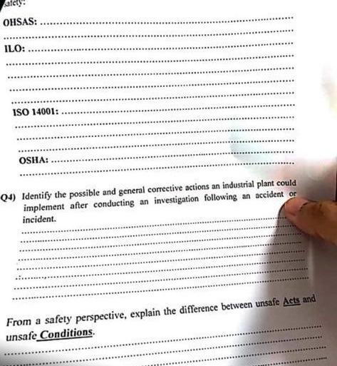 Solved Q4) Identify the possible and general corrective | Chegg.com