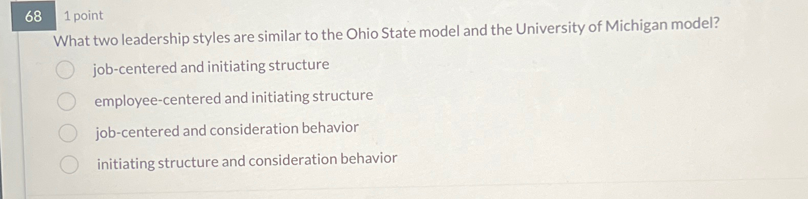 Solved 681 ﻿pointWhat two leadership styles are similar to | Chegg.com