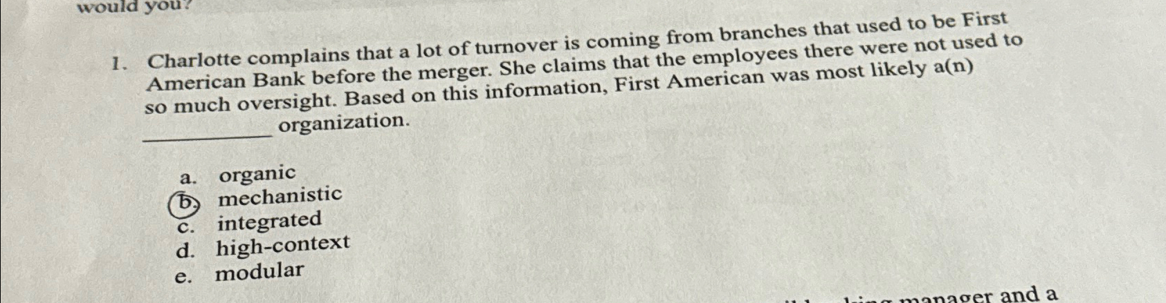 Solved Charlotte complains that a lot of turnover is coming | Chegg.com