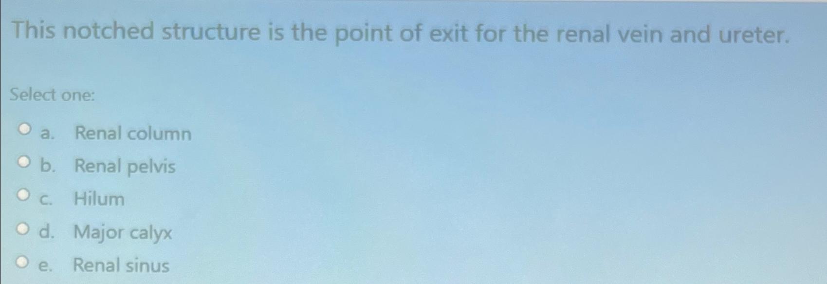 Solved This notched structure is the point of exit for the | Chegg.com