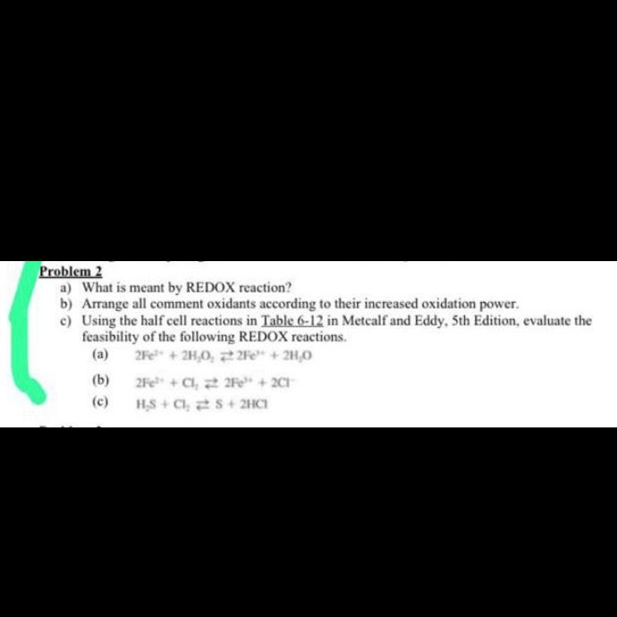 Solved Problem 2a) ﻿What is meant by REDOX reaction?b) | Chegg.com