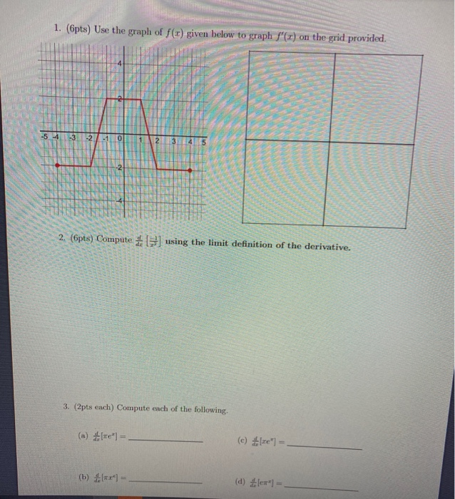 Solved 1. 6pts) Use the graph of f(I) given below to graph | Chegg.com
