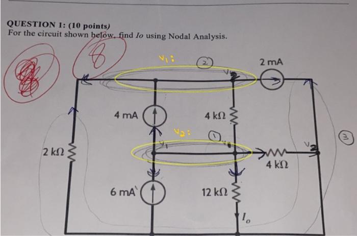 Solved QUESTION 1: (10 points) For the circuit shown below, | Chegg.com