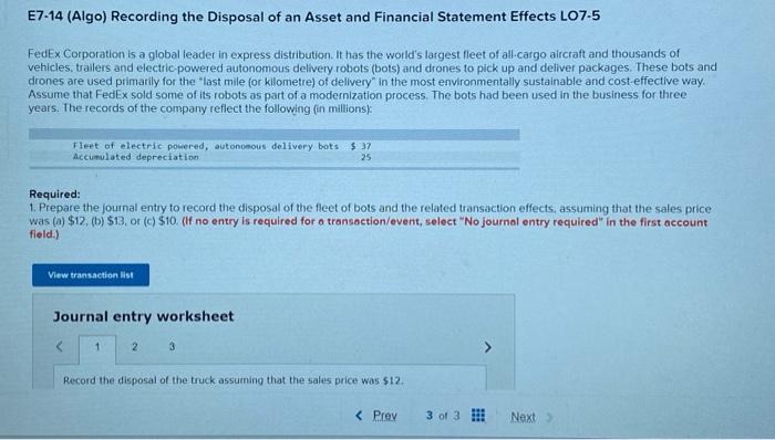 Solved E7-8 (Algo) Computing Depreciation under Alternative | Chegg.com