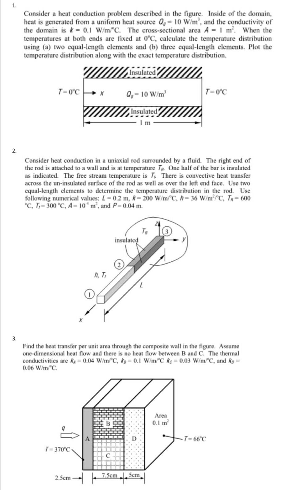Solved 1. Consider a heat conduction problem described in | Chegg.com