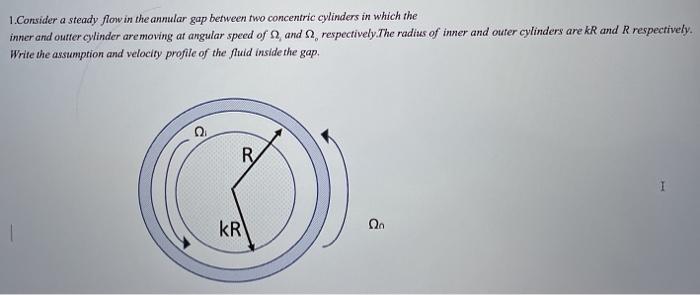 Solved 1.Consider a steady flow in the annular gap between | Chegg.com