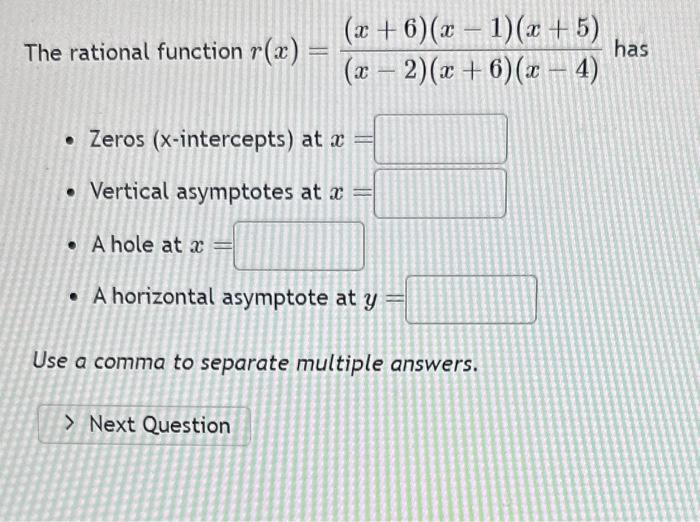 Solved The rational function | Chegg.com