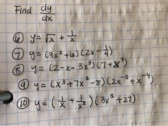 Solved Find dy dx @ y= A + © y= (3x2+6) (2x - ) © y= (2-x- | Chegg.com