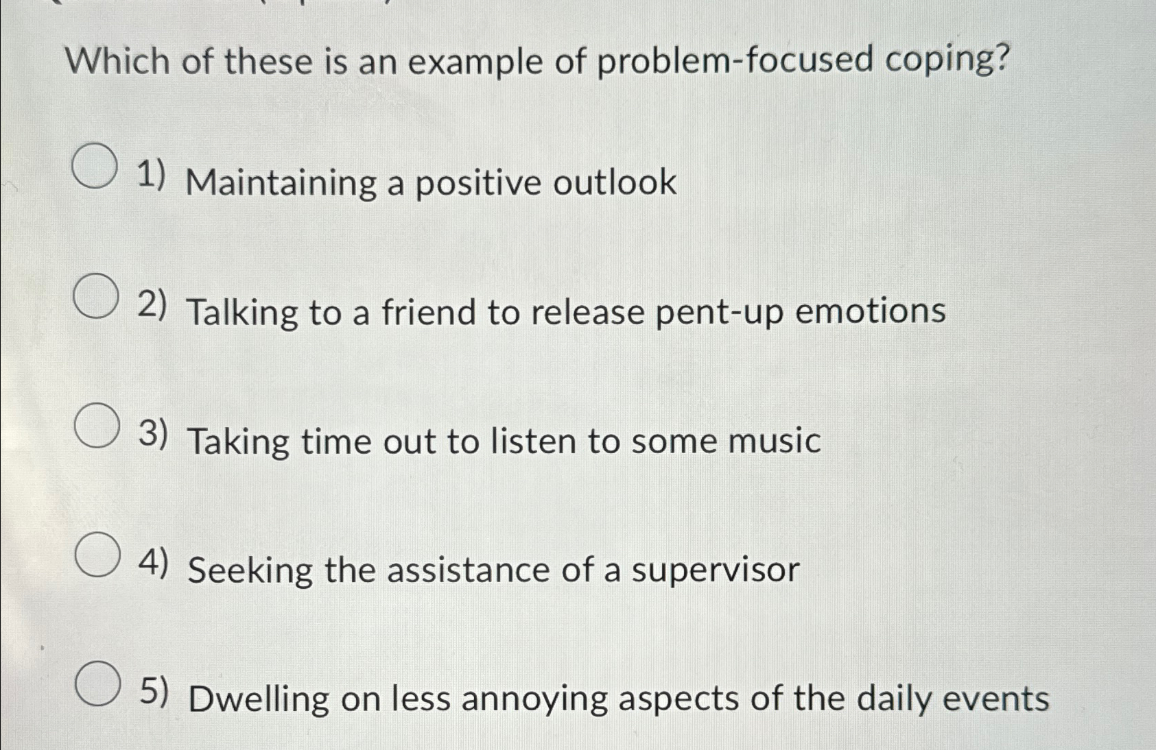 Solved Which of these is an example of problem-focused | Chegg.com