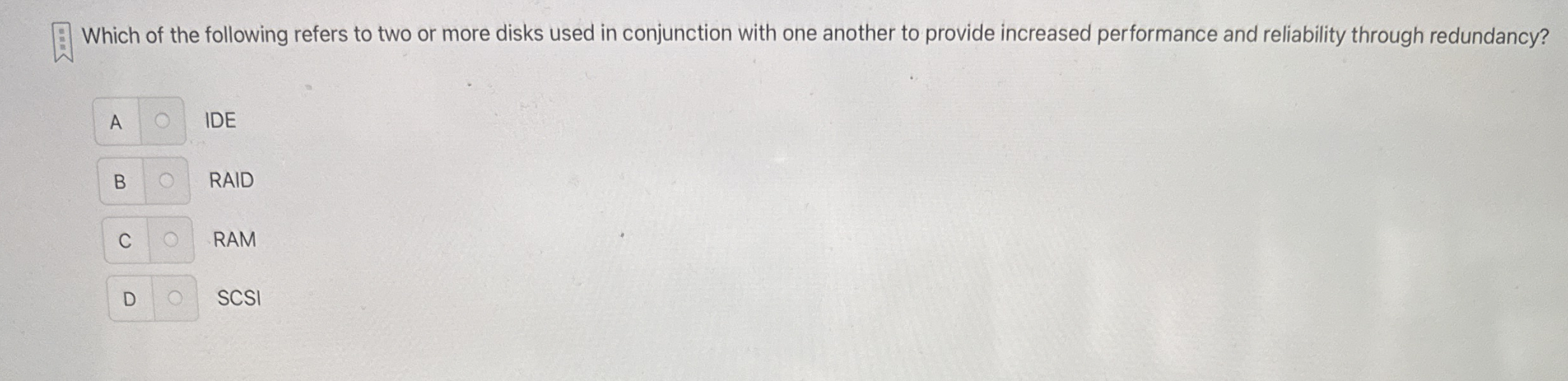 Solved Which of the following refers to two or more disks | Chegg.com