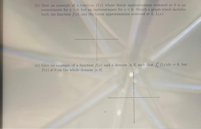 Solved (b) Give an example of a function f(x) whose linear | Chegg.com