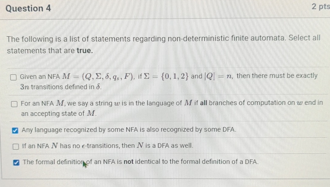 Solved Question 4The following is a list of statements | Chegg.com