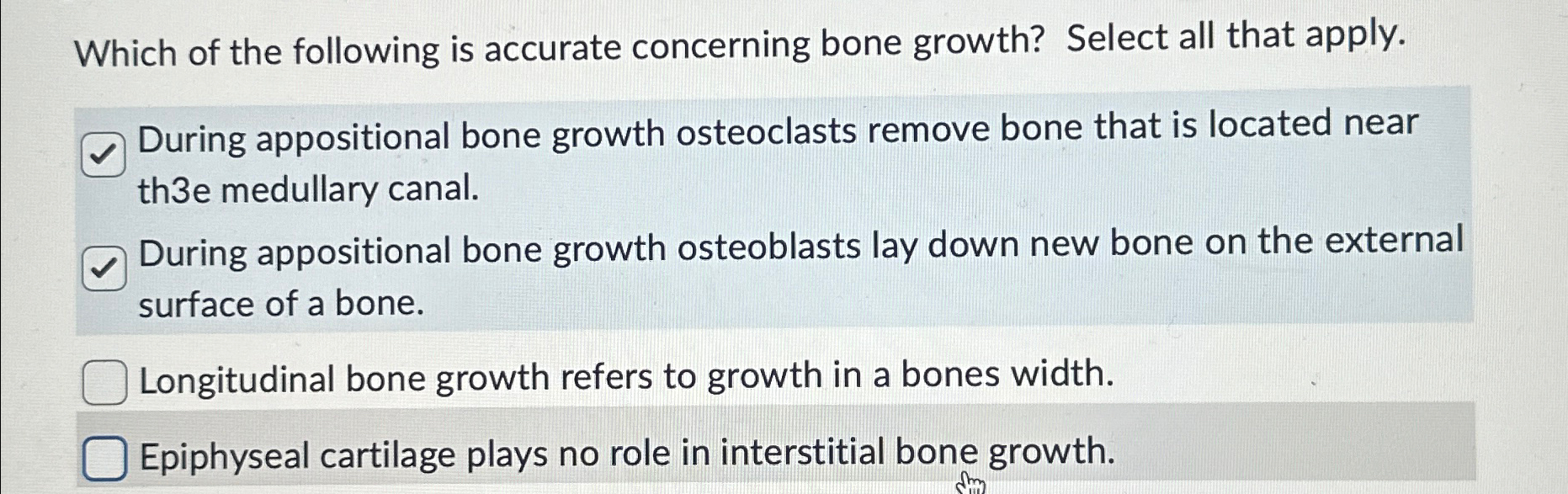 Solved Which of the following is accurate concerning bone | Chegg.com