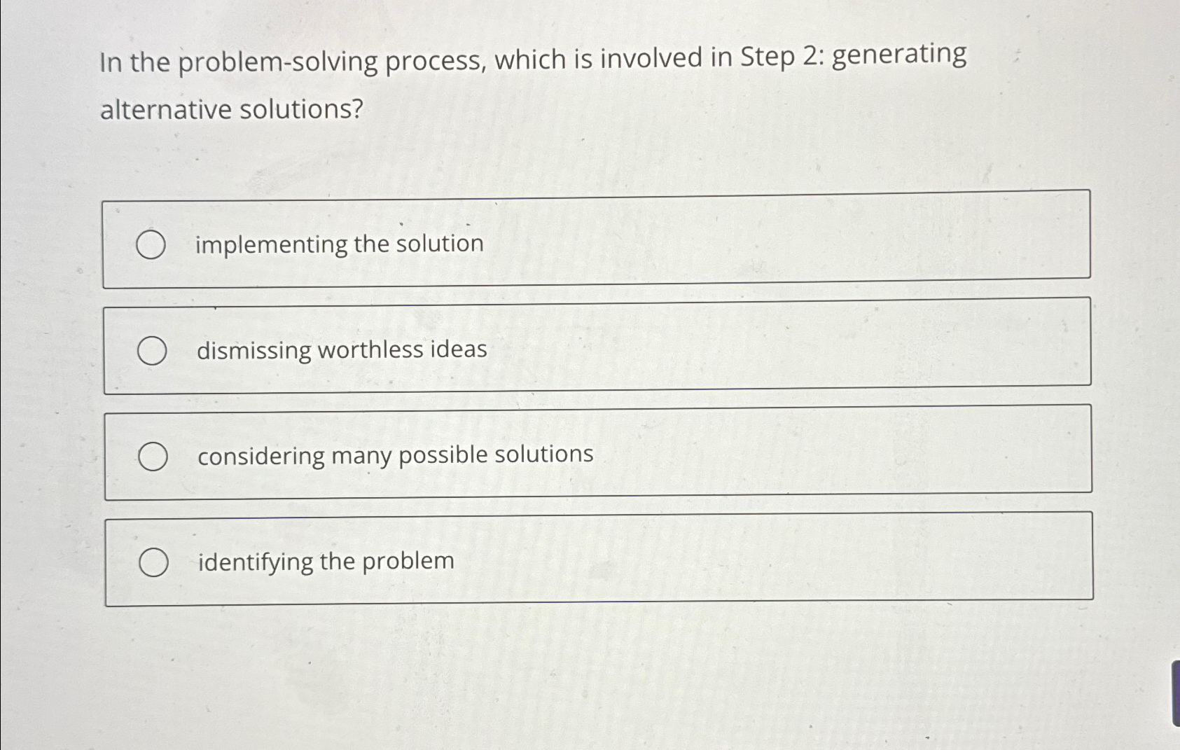 Solved In the problem-solving process, which is involved in | Chegg.com