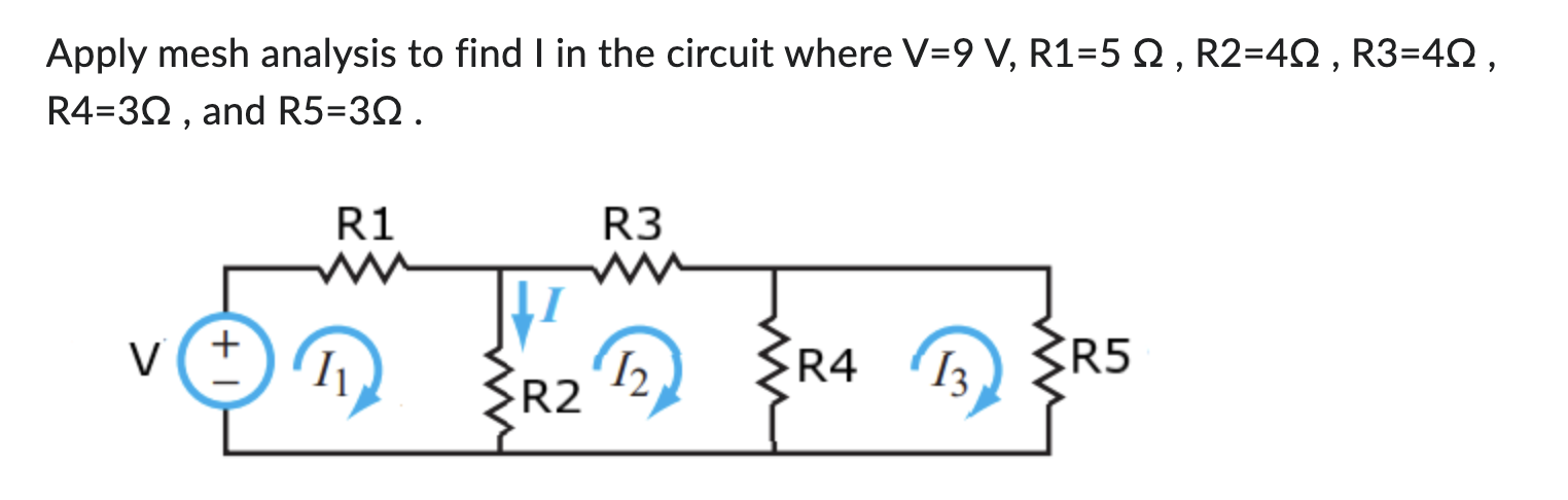 Solved Apply mesh analysis to find I in the circuit where | Chegg.com