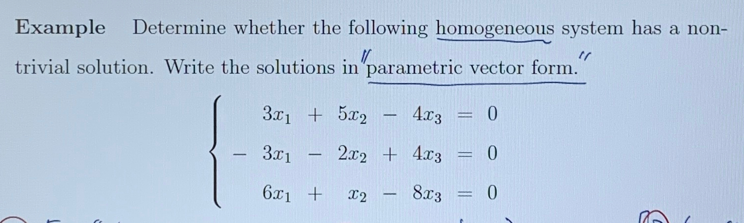 Solved Example Determine whether the following homogeneous | Chegg.com