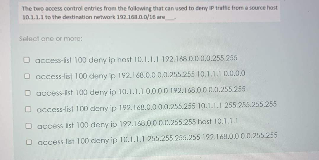 Solved The two access control entries from the following | Chegg.com